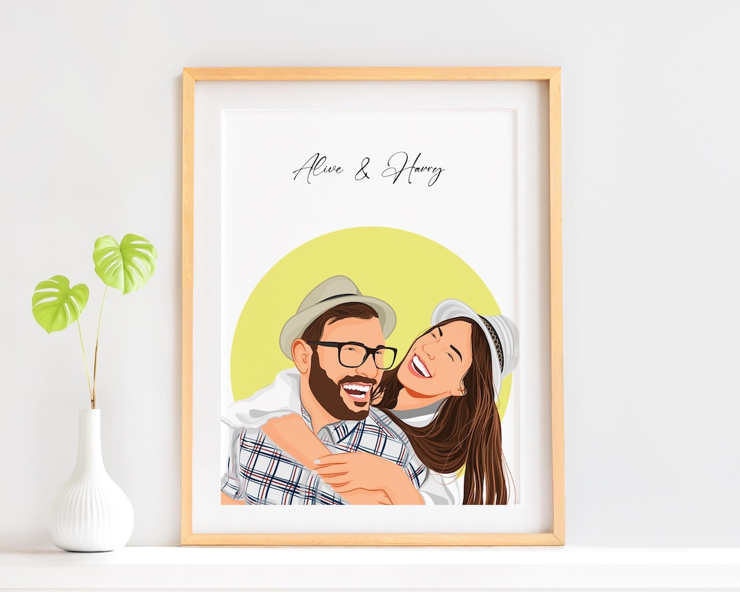 Custom Couple Portrait, Gift for Couple, Personalized Gift, Faceless ...