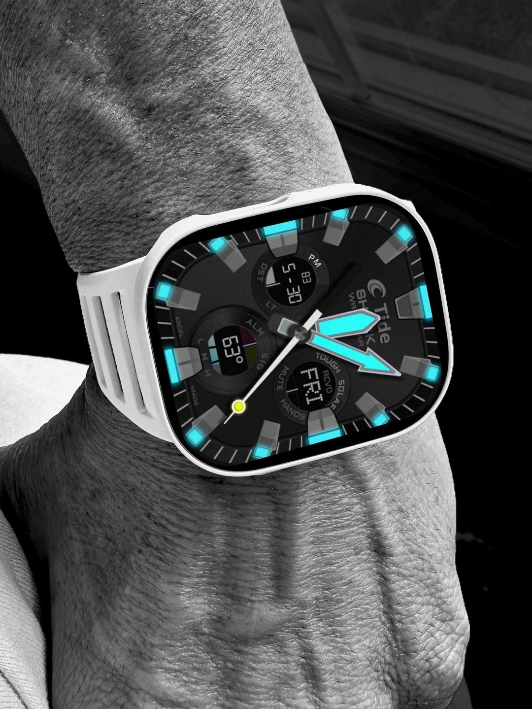 Clockology Apple Watch Faces: Tide Shock Diver Design - Etsy
