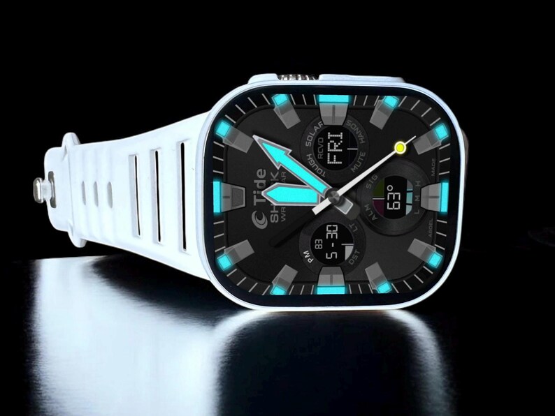 Clockology Apple Watch Faces: Tide Shock Diver Design - Etsy