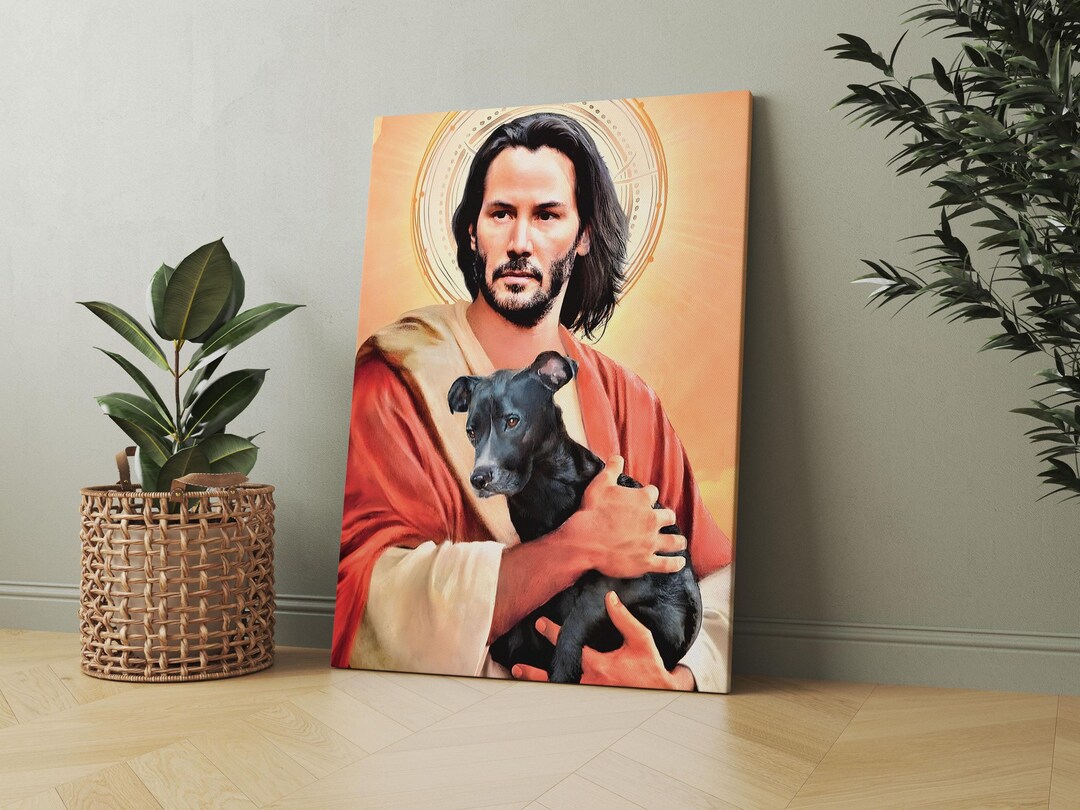 Saint Keanu Reeves Canvas Poster, Wall Art Canvas, Gift for Him, Canvas ...