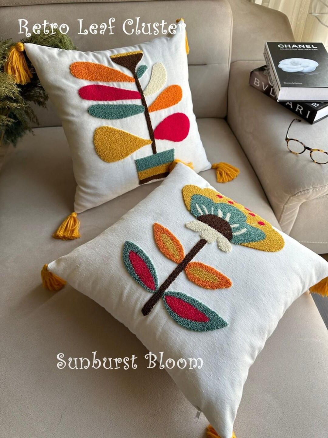 Embroidered Boho Decorative Pillow | Modern Floral Pillows | Colorful ...
