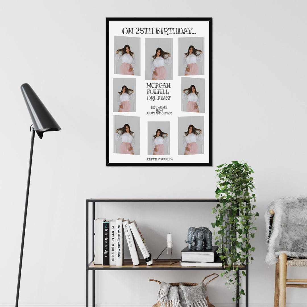 Custom Birthday Poster With Photo, Photo Milestone Design Birthday Sign ...