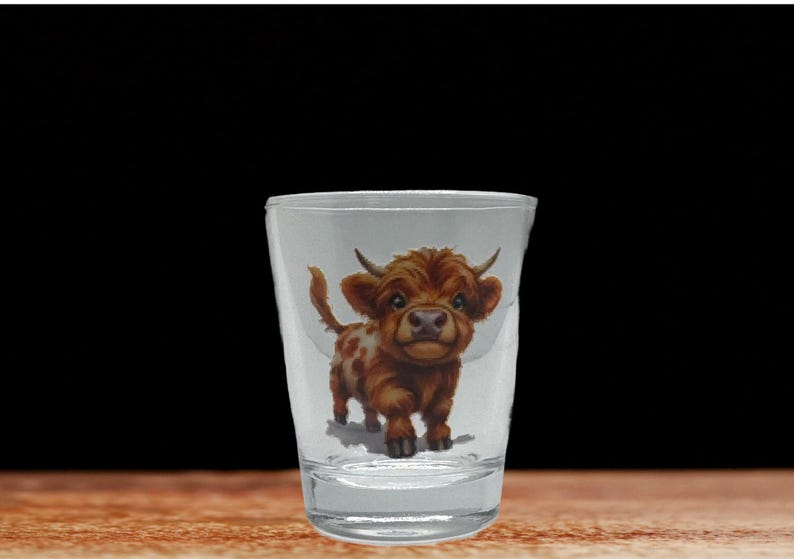 Set of 8 Highland Cow Shot Glasses | Unique Cow Lover Gifts | Cute ...