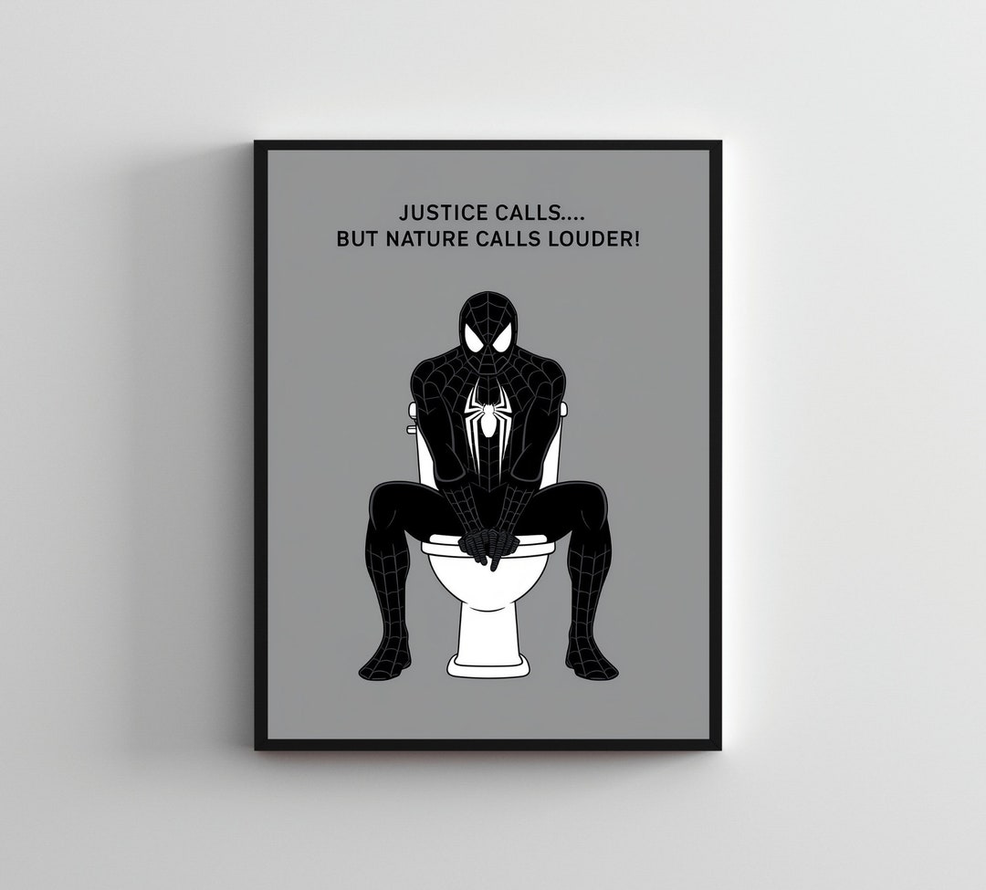 Restroom Art SERIES 39, Marvel Spiderman Poster, Superhero Art ...