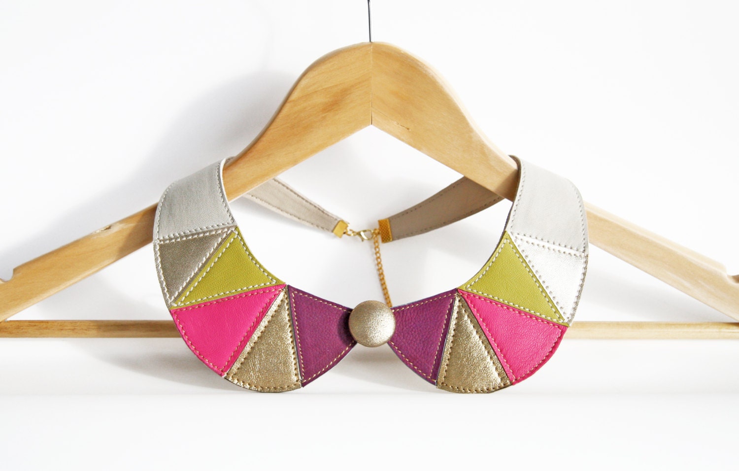 Leather Necklace Detachable Peter Pan Collar Geometric Jewelry - Etsy