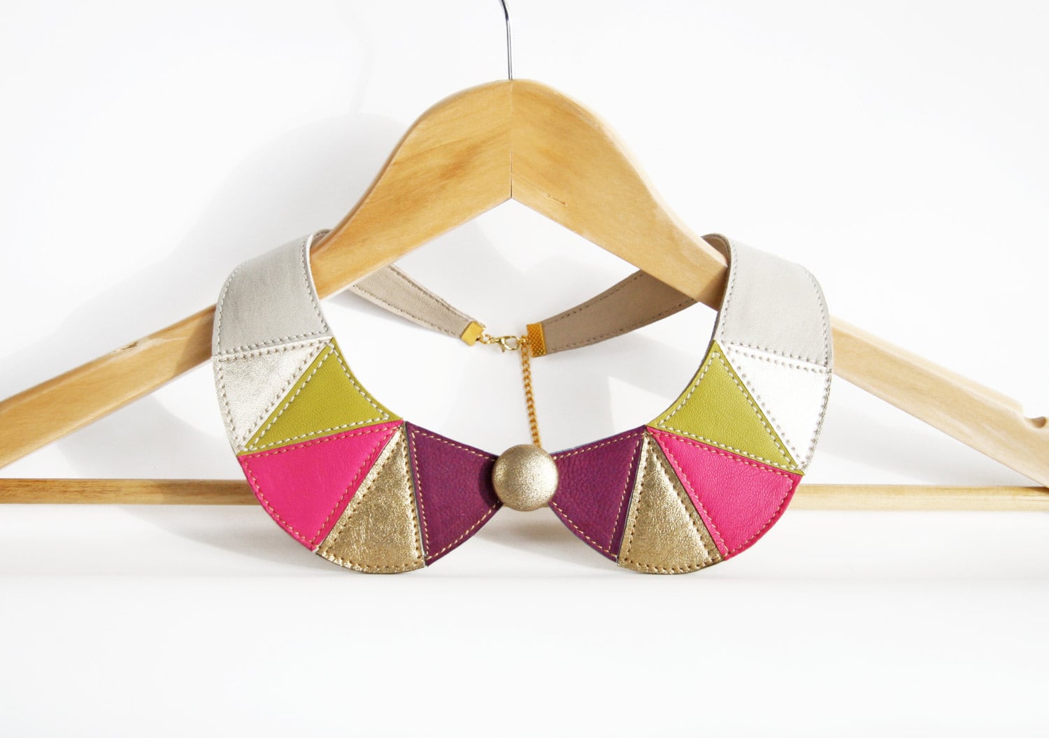 Leather Necklace Detachable Peter Pan Collar Geometric Jewelry - Etsy