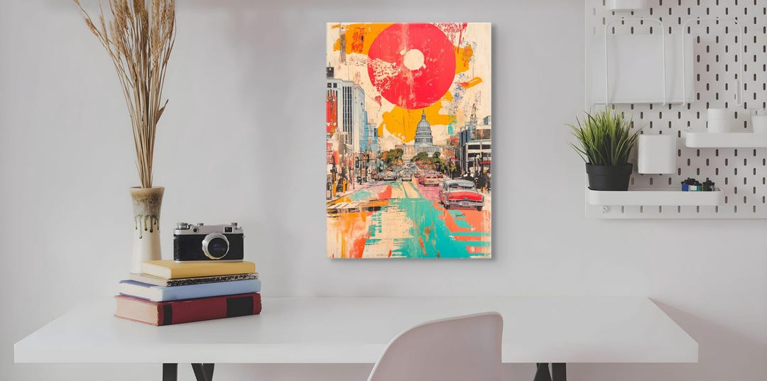 Washington DC Canvas Print * Cityscape Pop Art Painting With Capitol ...