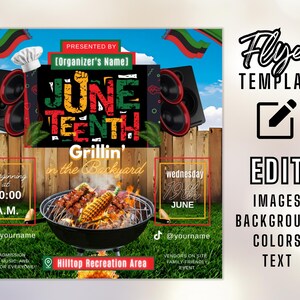 Juneteenth Backyard Cookout Flyer / June Teenth Cookout Holiday Design ...