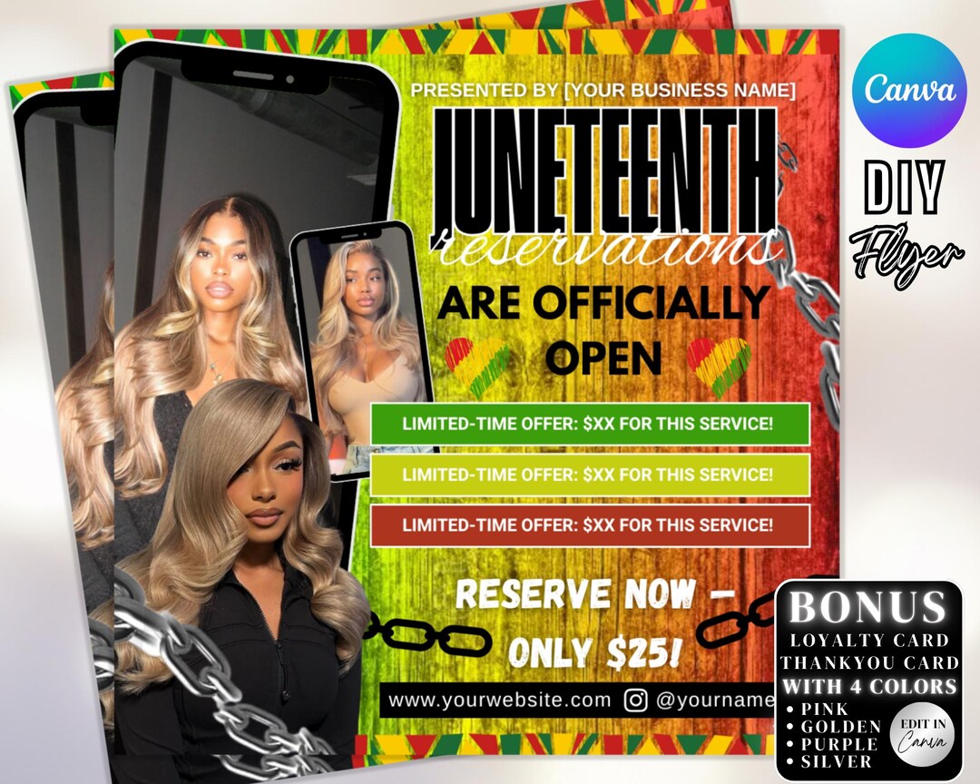 Juneteenth Flyer, Juneteenth Sale Flyer, Editable Flyer Template ...