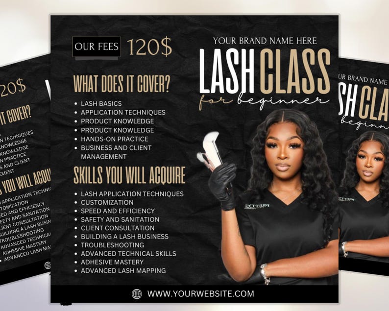 Editable Lash Class Flyer Template: DIY Canva Design - Etsy
