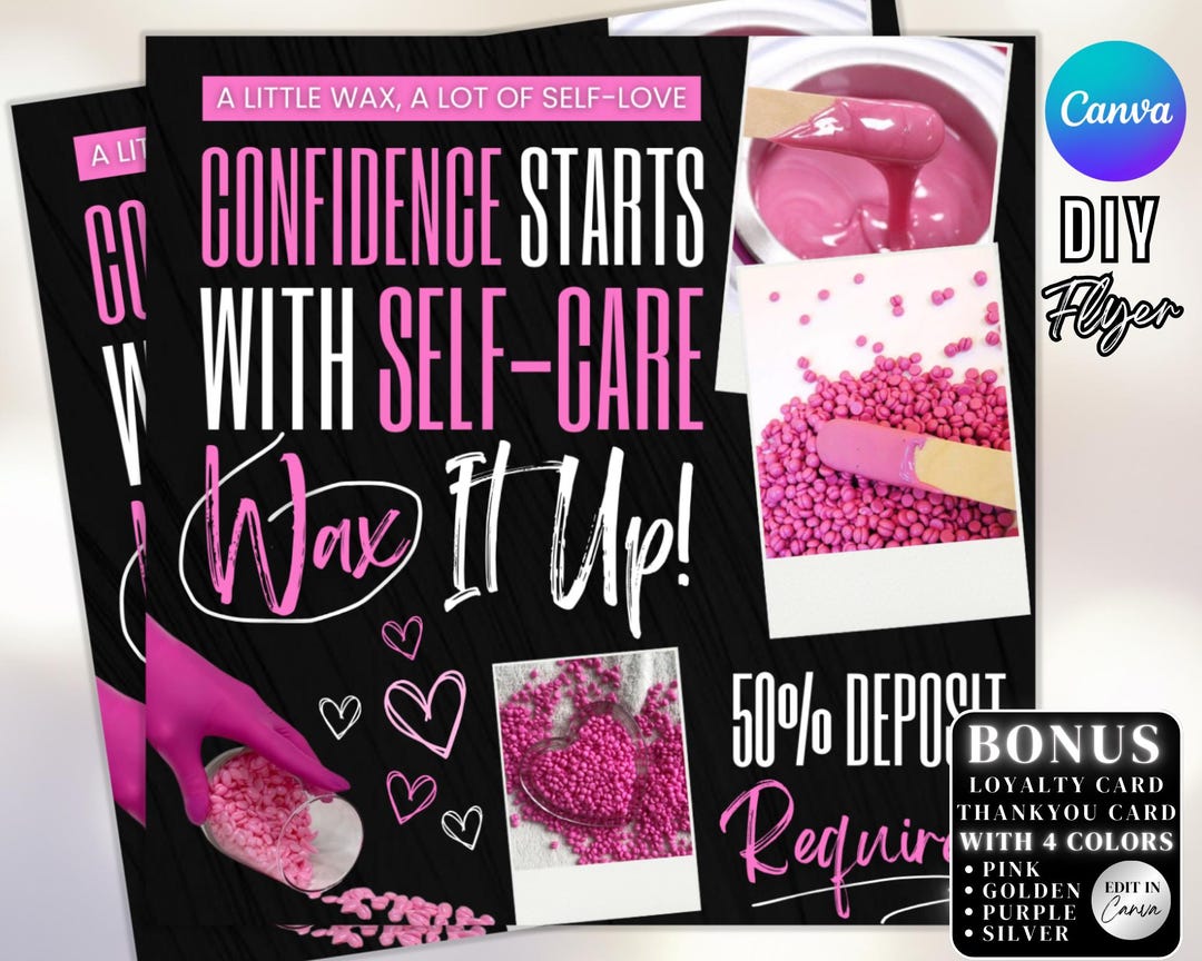 Wax Flyer, Wax Booking Flyer, Body Wax Booking Flyer, Spa Wax Flyer ...