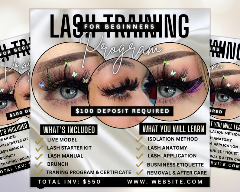 Editable Lash Class Flyer Template: DIY Canva Design - Etsy