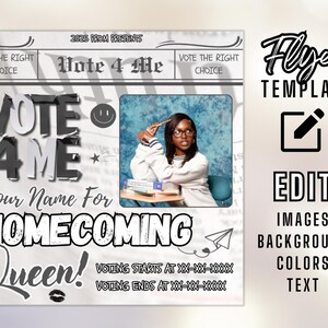 Editable Homecoming Queen Flyer Template: Canva DIY Design (PDF ...