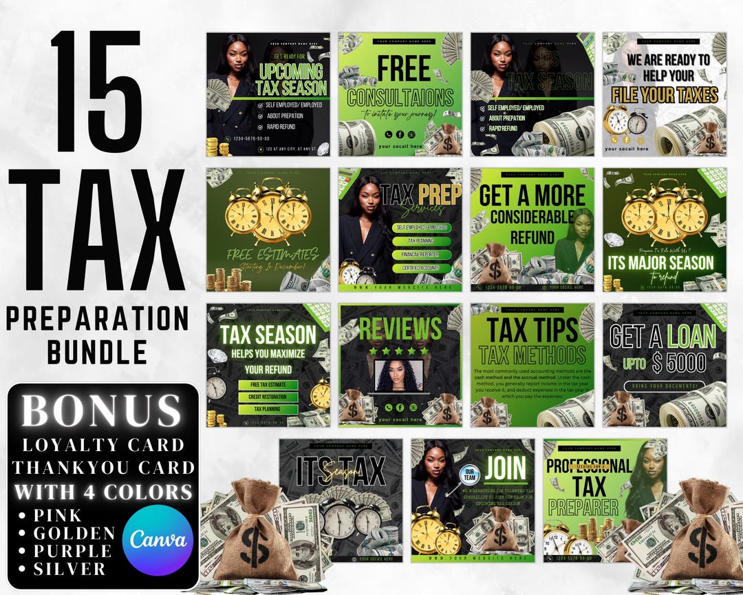 15 Tax Prep Bundle, Tax Prep Flyer, Tax Prep Instagram, Tax Flyer ...