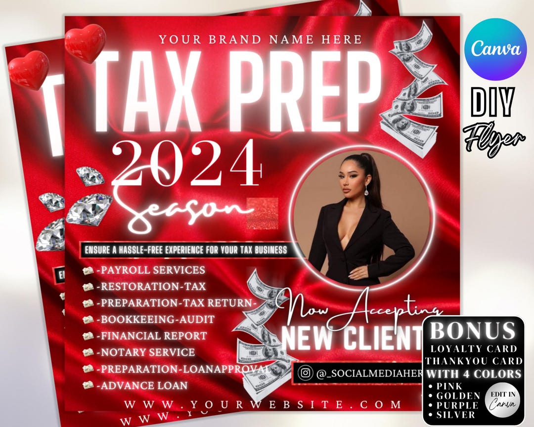 Tax Preparation Flyer, Valentine's Tax Flyer, Tax Season, Tax Prep ...