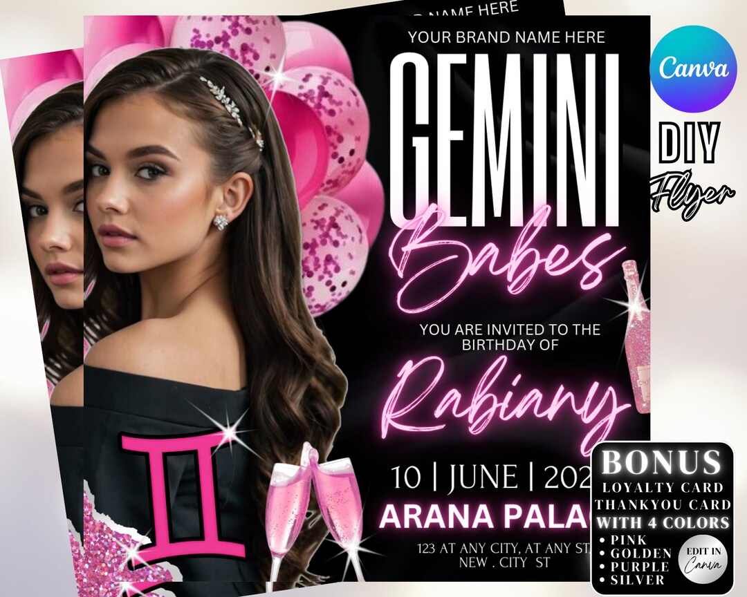 CEO Birthday Party Flyer, Birthday Flyer, Gemini Flyer, Birthday Party ...