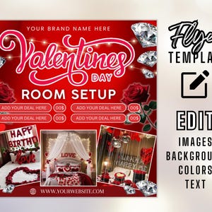 DIY Room Setup Valentines Booking Flyer, Valentines Dayflyer, Party ...