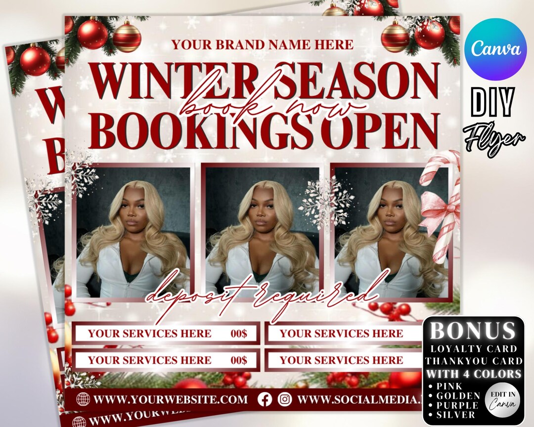 December Booking Flyer, Holiday Booking Flyer, Book Now Flyer ...