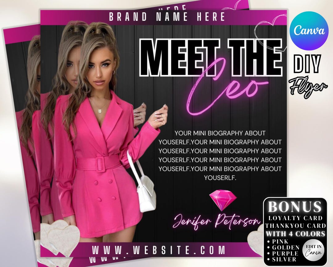 DIY Meet the CEO Flyer Template - Entrepreneur Flyer - Meet the Owner Flyer - Premade Small ...