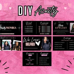 Hair Stylist Acuity Scheduling Template: Black & Pink Canva Website - Etsy