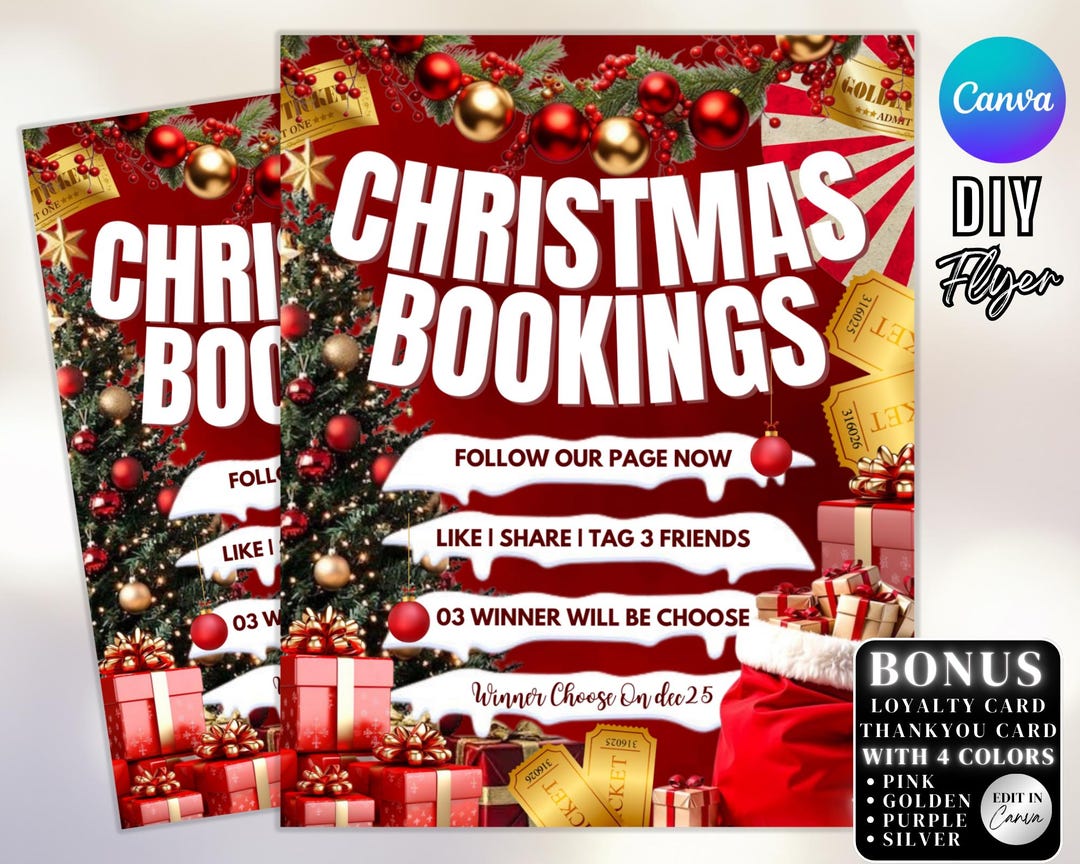 Christmas Raffle Flyer, Christmas Flyer, DIY Flyer Design Template ...