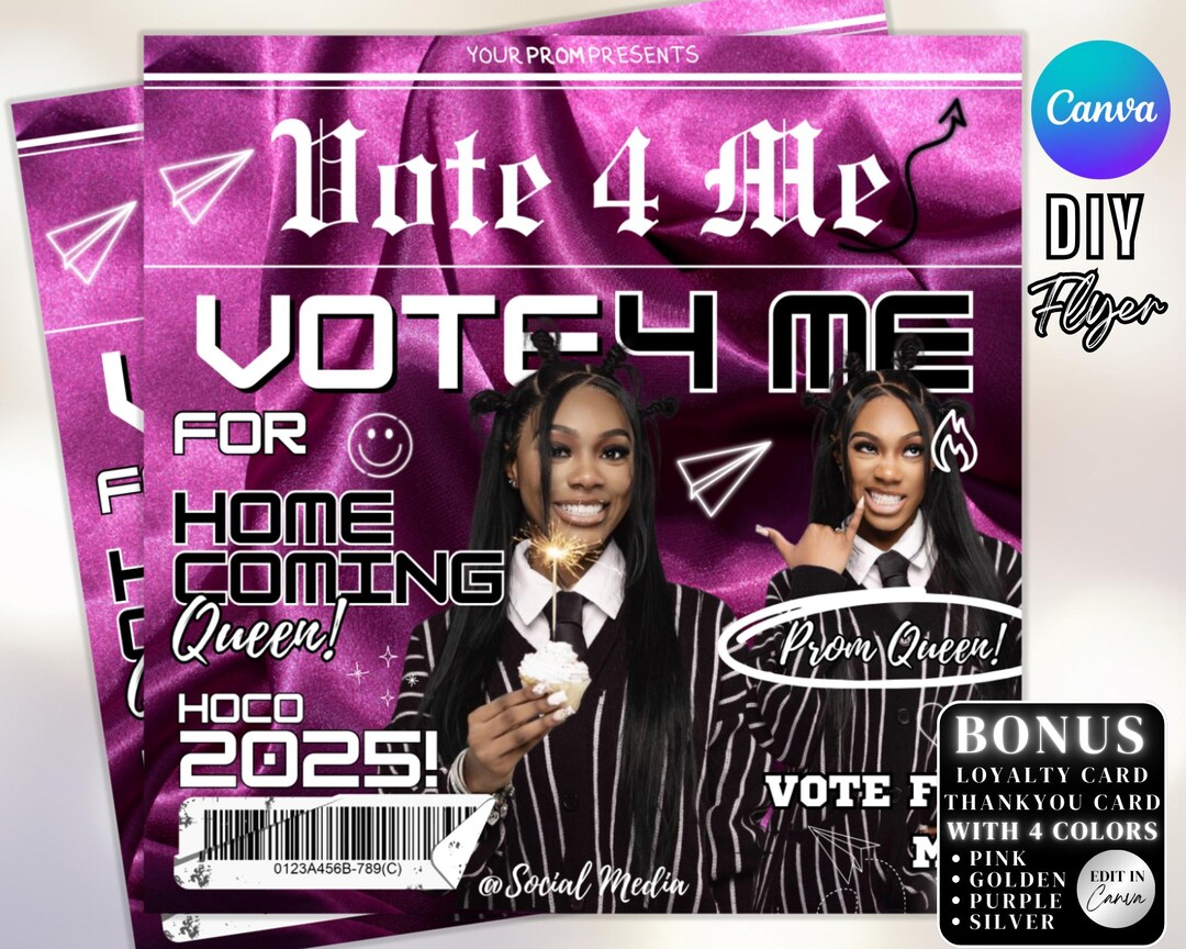 Editable Homecoming Queen Flyer: Pink Newspaper Style (digital Download ...