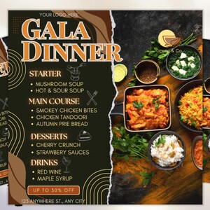 Dinner Sale Flyer, Sunday Deal Special Flyer Restaurant Food Menu ...