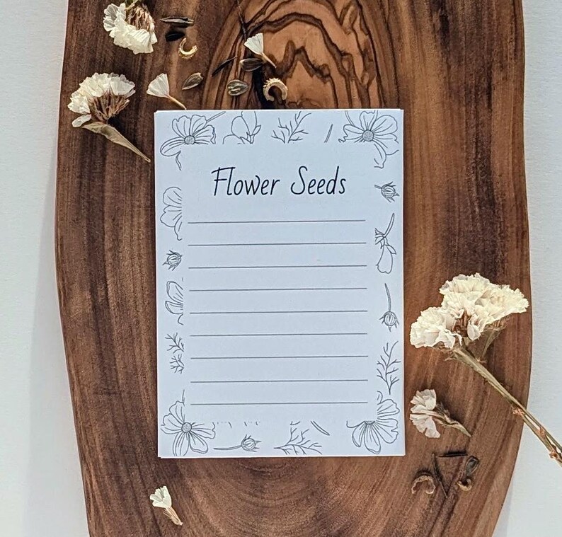 Printable 1 Cosmos Flower Border Design - Seed Packet Template - Black ...