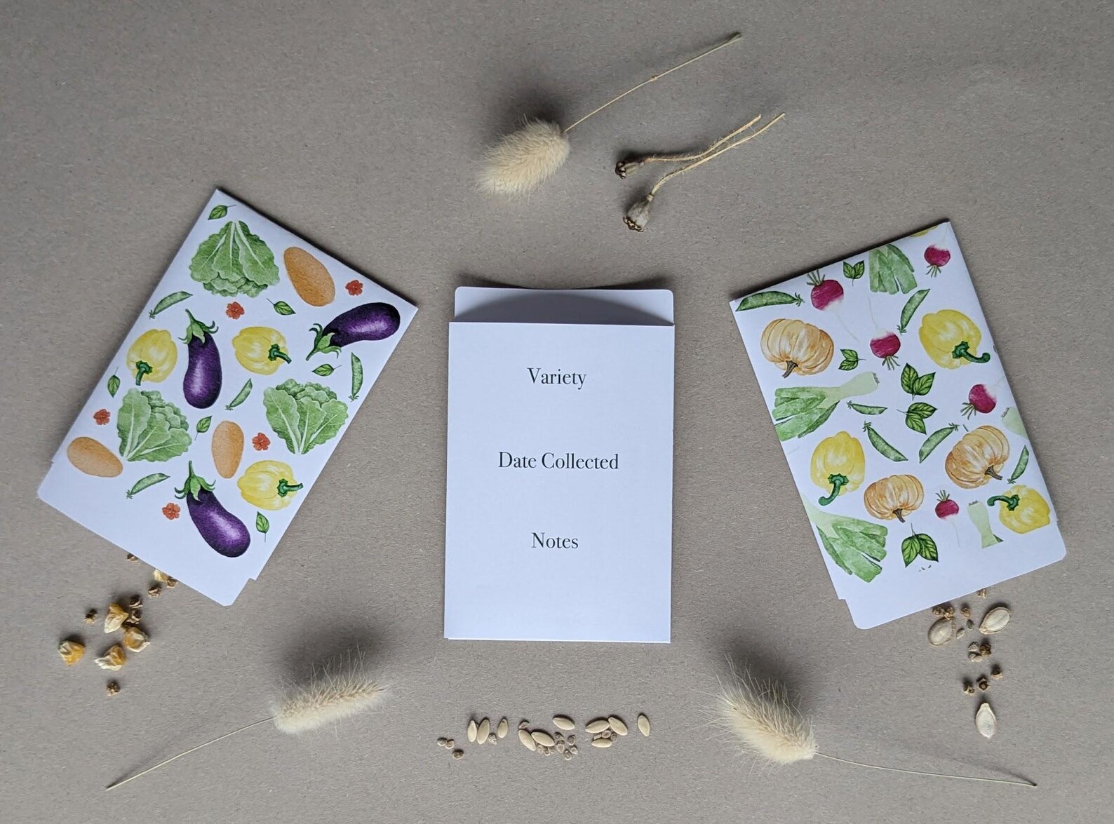Printable 6 Vegetable Seed Packet Designs -mixed Vegetable- Watercolour ...