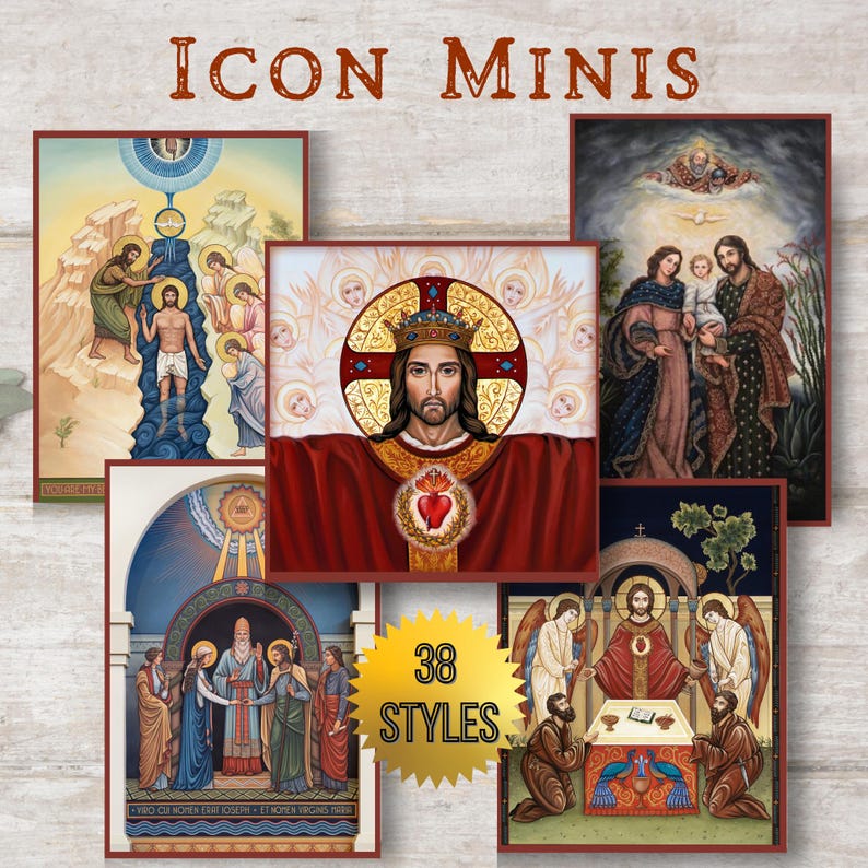Mini Icons - Catholic Religious Icons - Holy Family + Virgin Mary ...