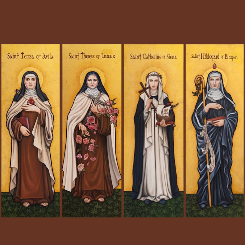 Four Women Doctors Catholic Sacred Art Prints - St Teresa of Avila, St ...