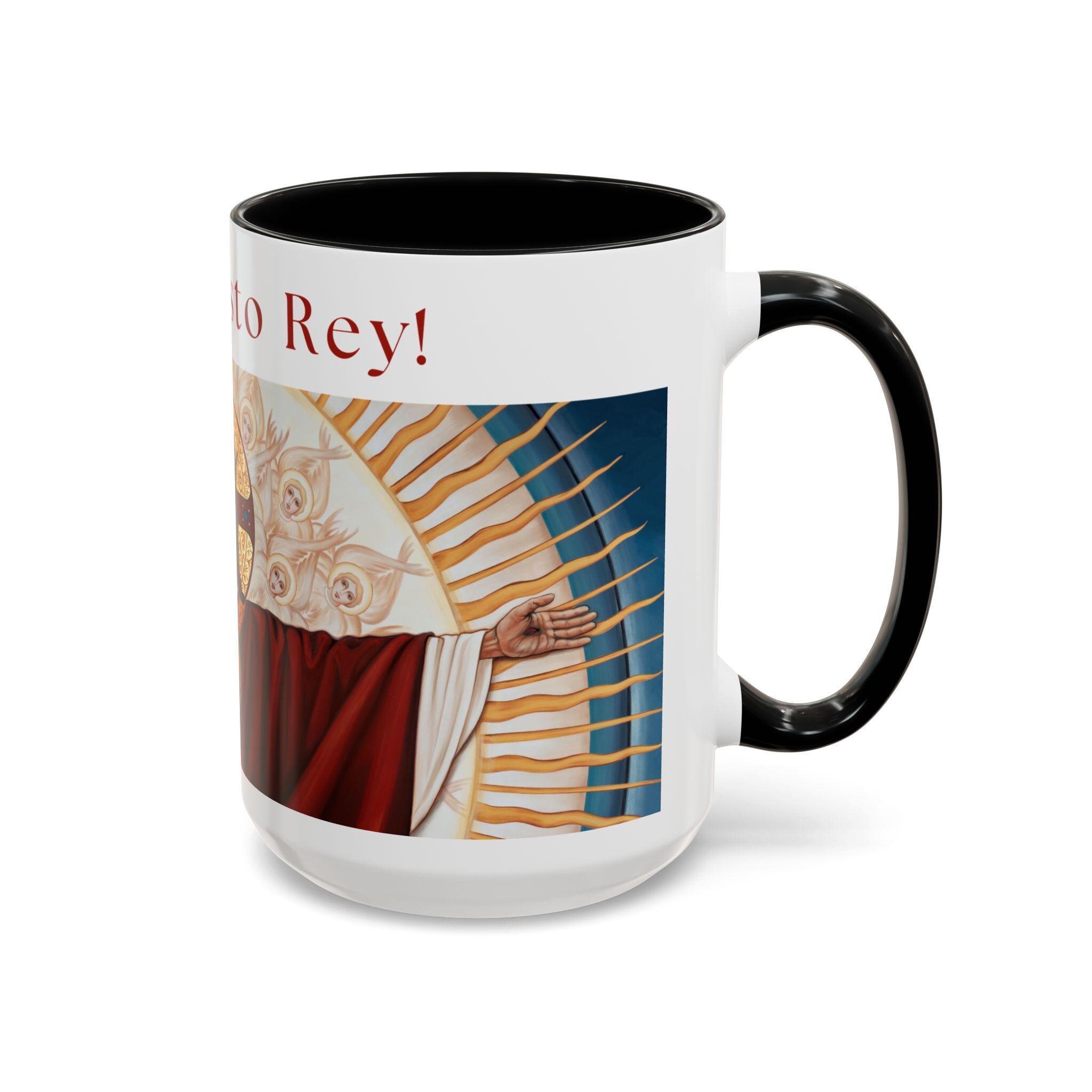 Sacred Heart of Jesus ¡viva Cristo Rey! - Catholic Coffee Cup or Mug ...