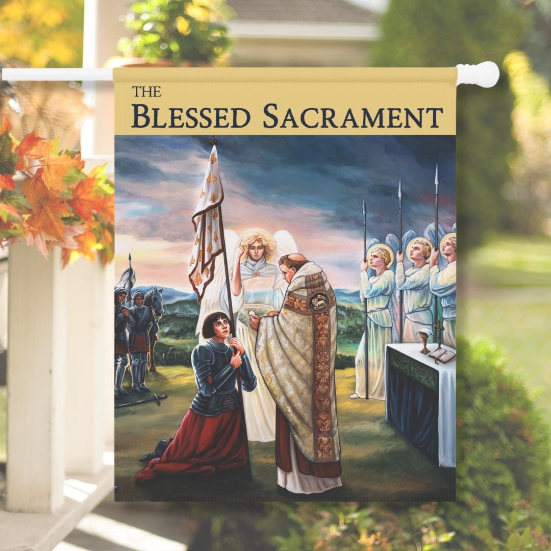St Joan of Arc Yard Flag - Blessed Sacrament Catholic Home Flag for ...