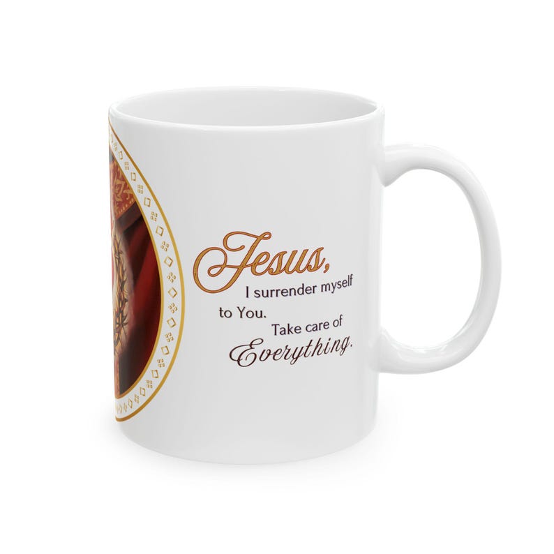 Sacred Heart of Jesus With Surrender Novena Coffee Mug - Traditional ...