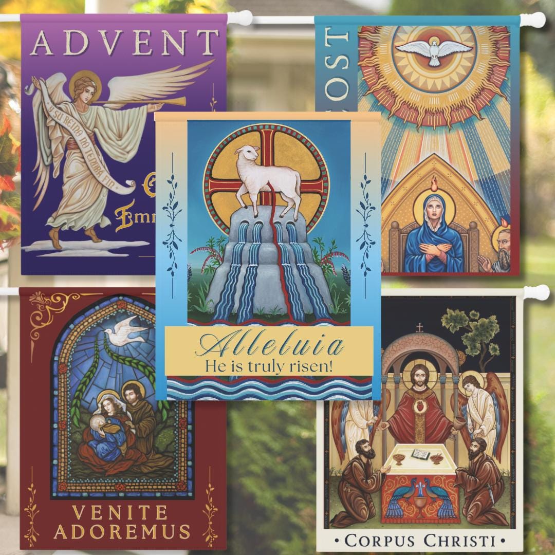 Liturgical Seasons Catholic Home Flag Bundle - Advent, Christmas ...