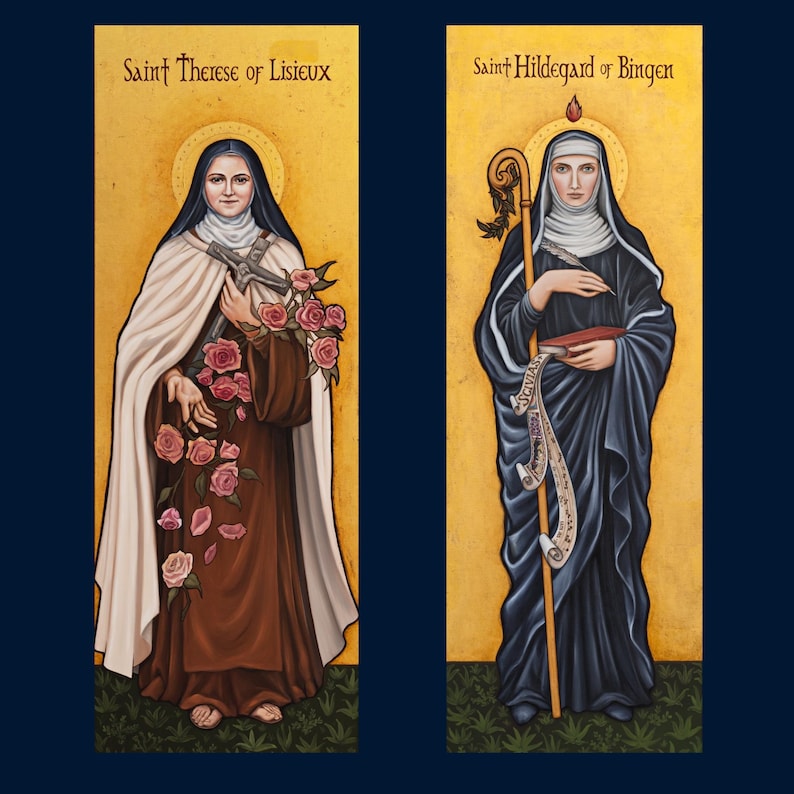 Four Women Doctors Catholic Sacred Art Prints - St Teresa of Avila, St Hildegard of Bingen, St ...