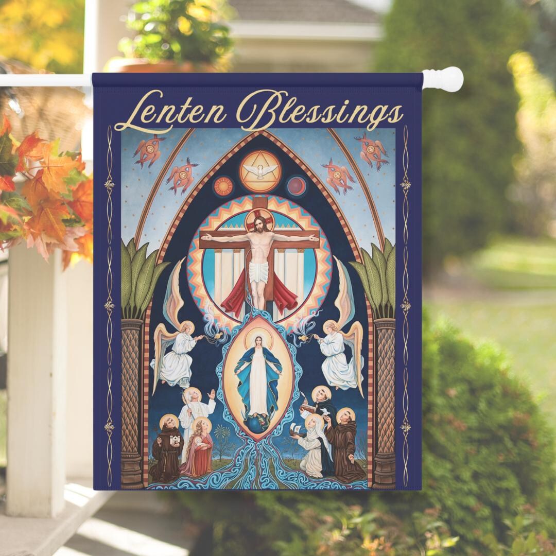 Catholic Lent House Flag - Lenten Blessings Garden Flag - Catholic Lent ...