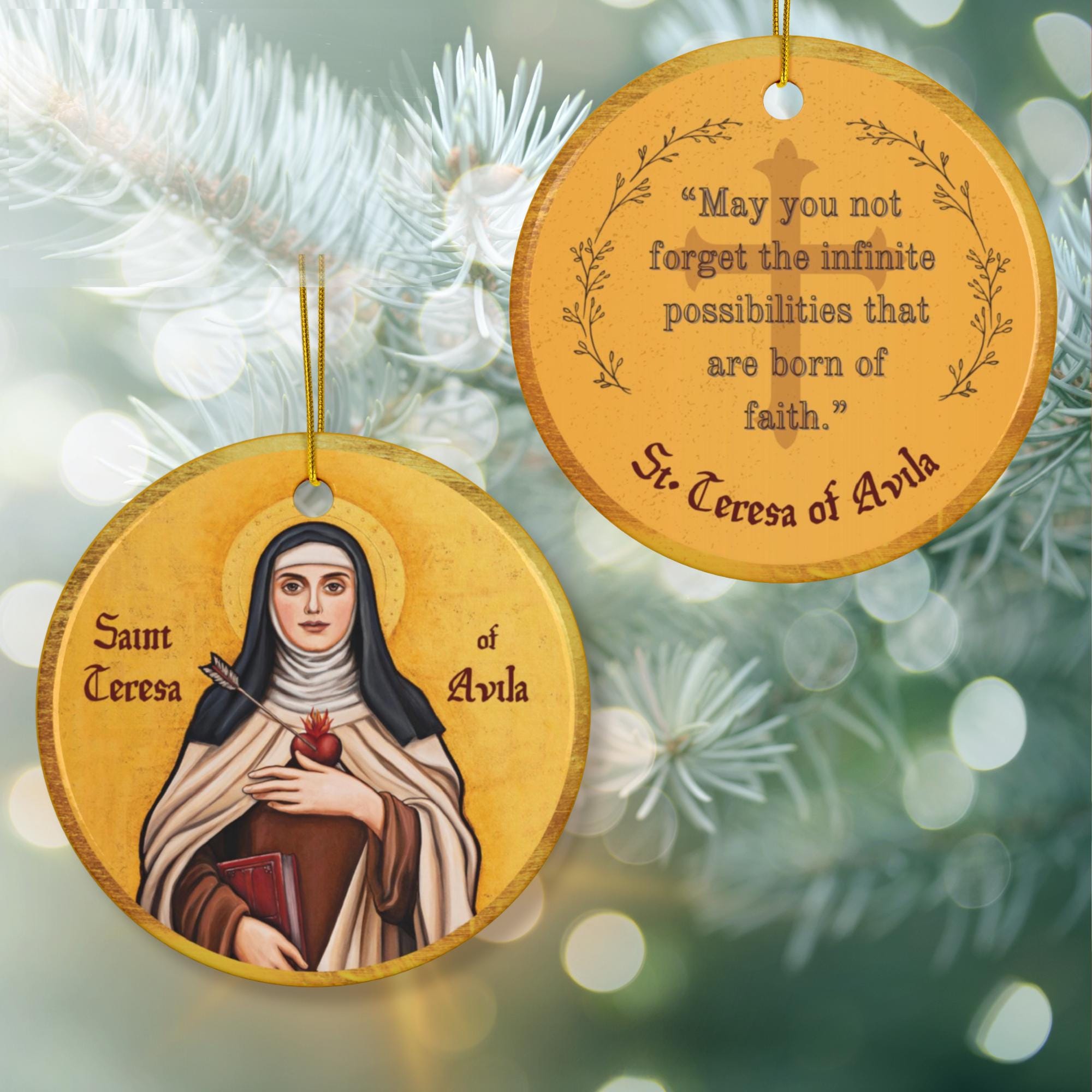 Four Women Doctors of the Church Ornaments - St Therese of Lisieux - St ...