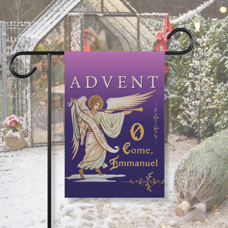 Catholic Advent Christmas House Flag - Archangel Gabriel O Come ...