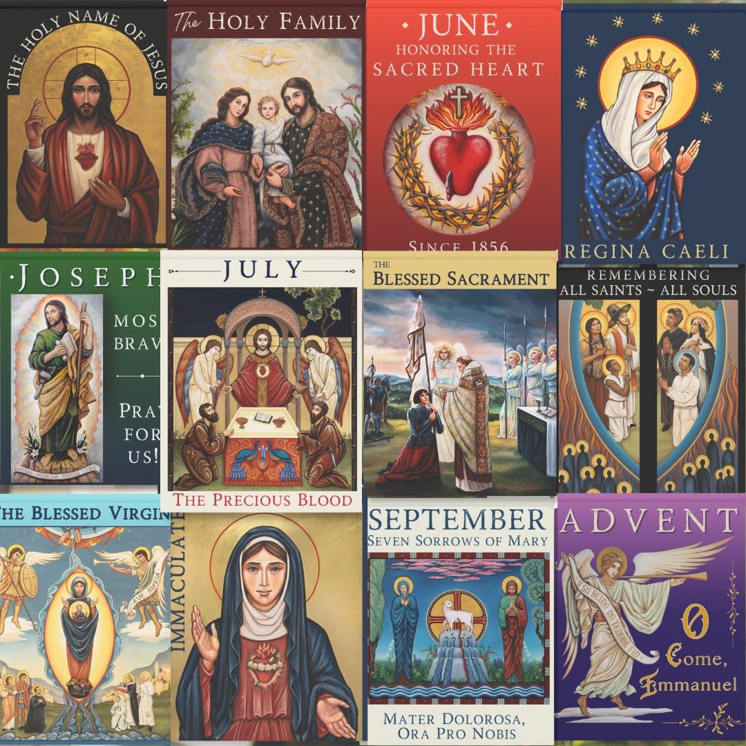 Year of Catholic Calendar Home Flags Bundle - 12 Months House + Garden ...
