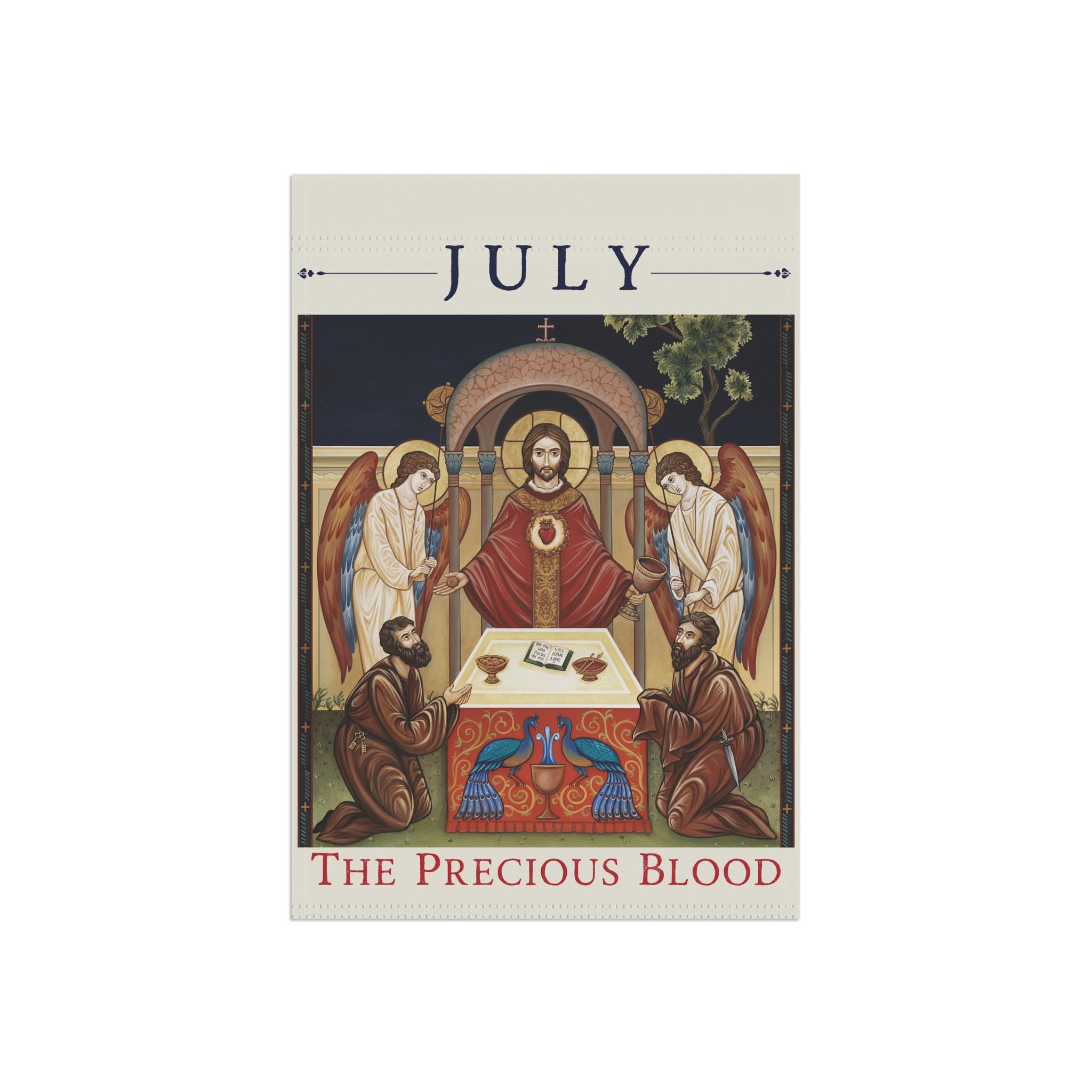 Precious Blood of Jesus Garden Flag - Catholic House Flag for July ...