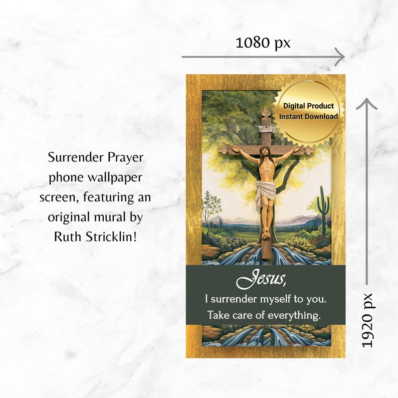 Jesus Christ Crucified Mural Art With Surrender Prayer for Devotion ...