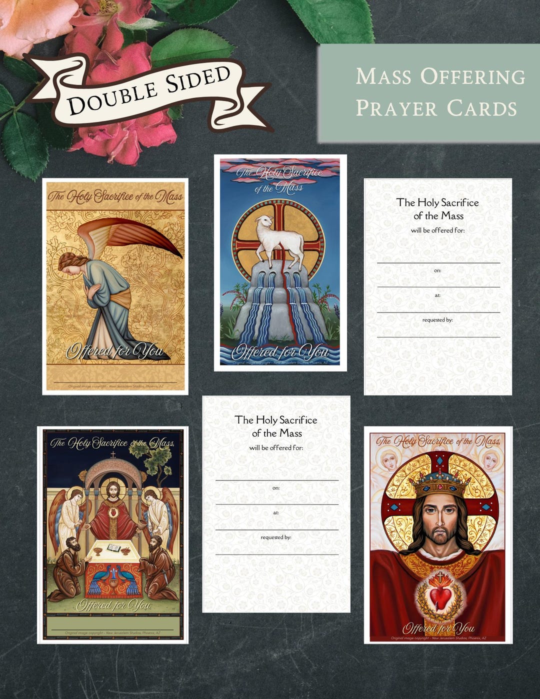 Catholic Mass Offering Prayer Cards - Printable 2-sided Cards for ...