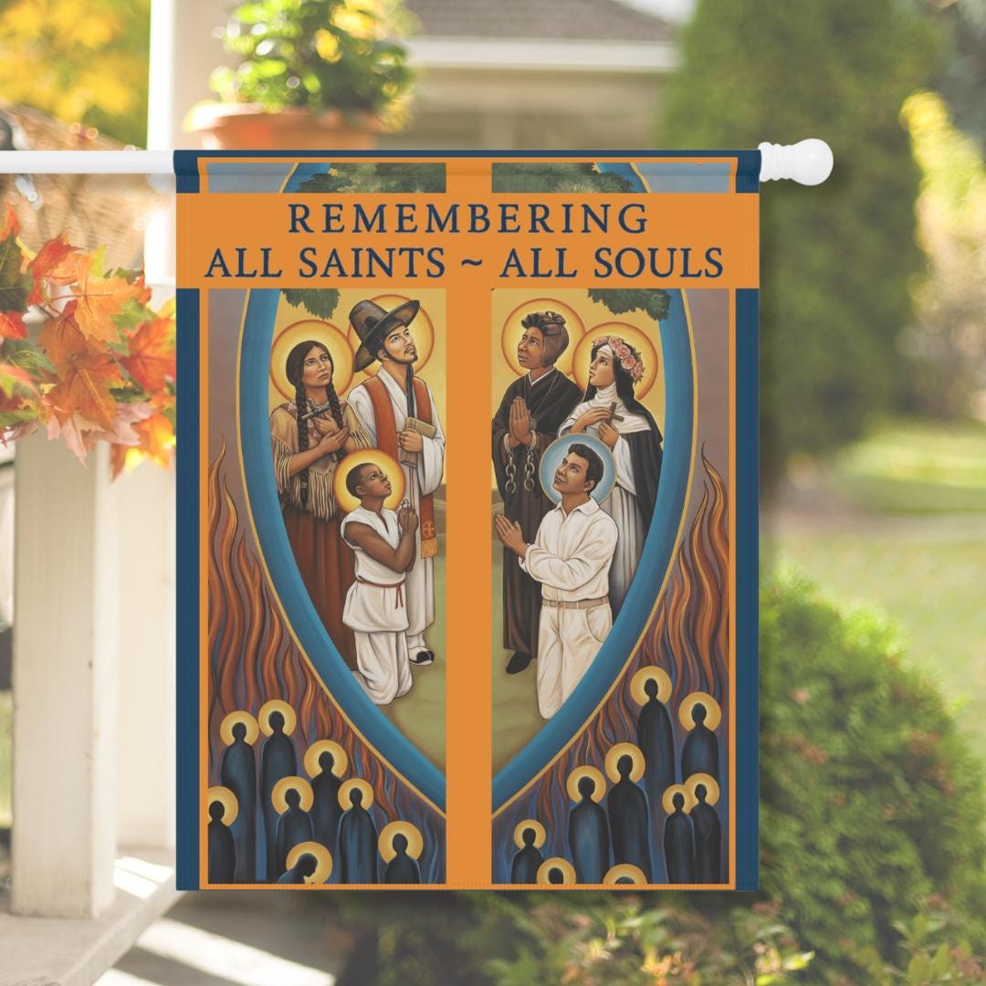 All Saints All Souls Day Fall Catholic House + Garden Flag - November ...