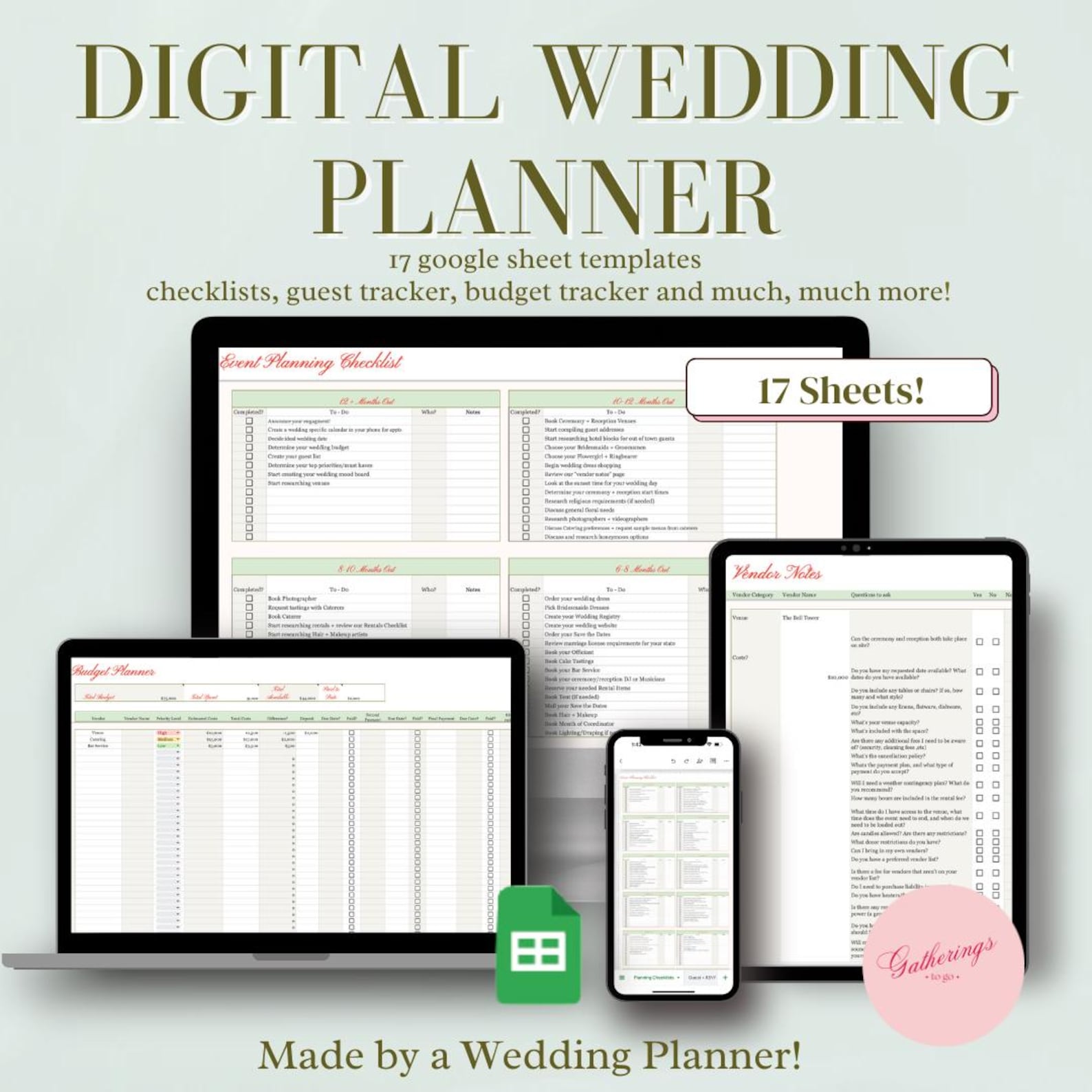 Digital Wedding Planner | Wedding Planning Templates | Wedding Planner ...