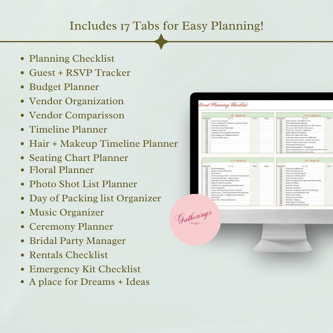 Digital Wedding Planner | Wedding Planning Templates | Wedding Planner ...