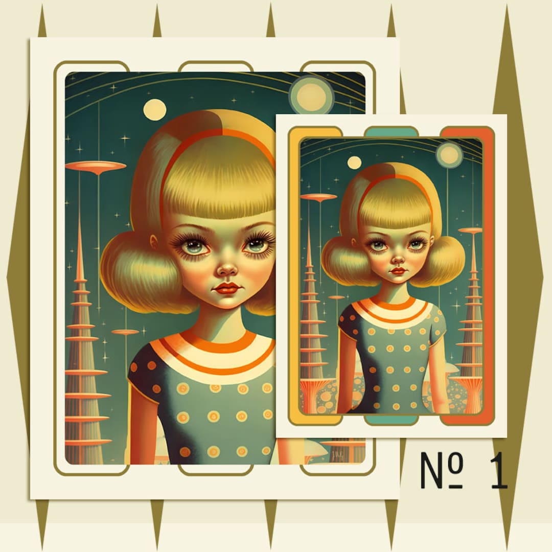 Galaxy Heights No. 1 Retro Futurism Pop Surrealism Portrait Art Print ...