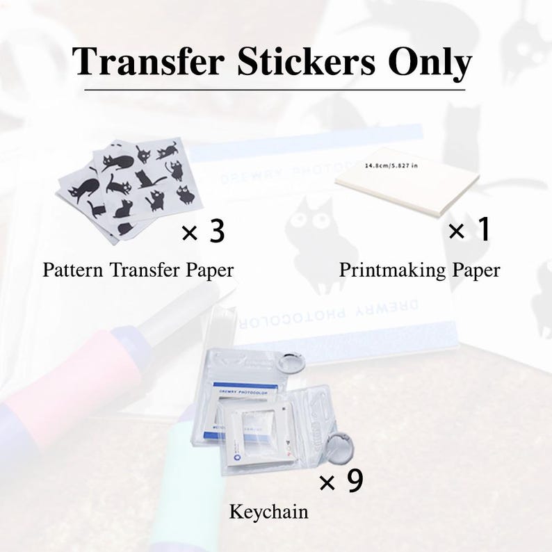 DIY Cat Keychain Printmaking Kit: Lino Cut Craft, 9 Designs - Etsy