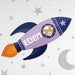 Rocket Girl Fabric Wall Decal: Personalized Name Outer Space Nursery ...