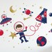 Rocket Launch Girl Fabric Wall Decal Personalized Name, Outer Space ...
